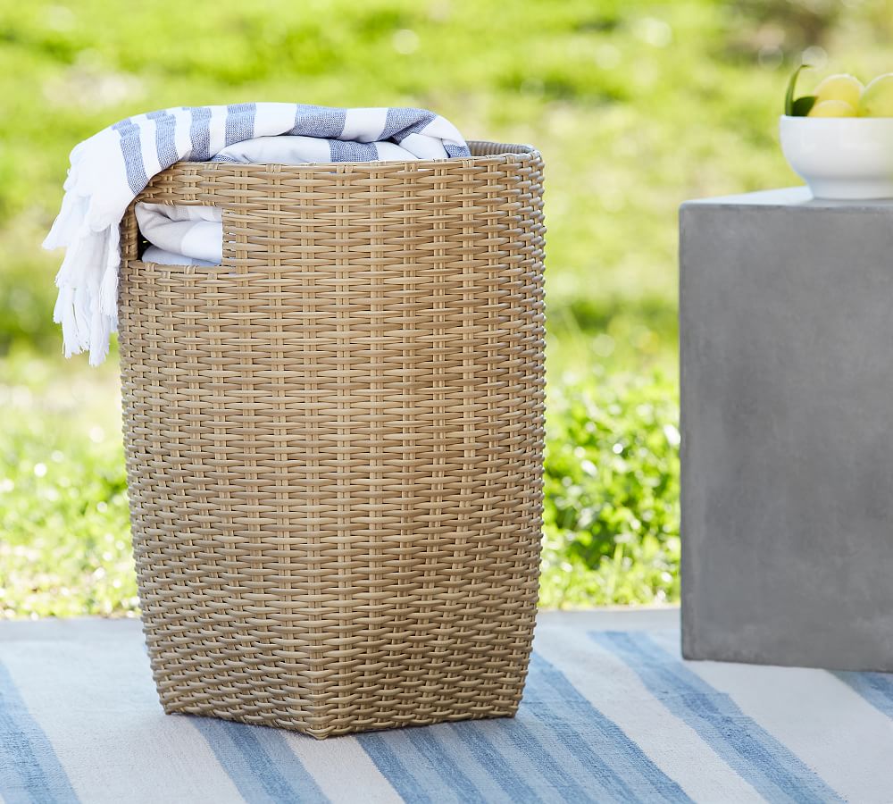 Torrey Outdoor Tall Tote Storage Basket - Natural | Pottery Barn