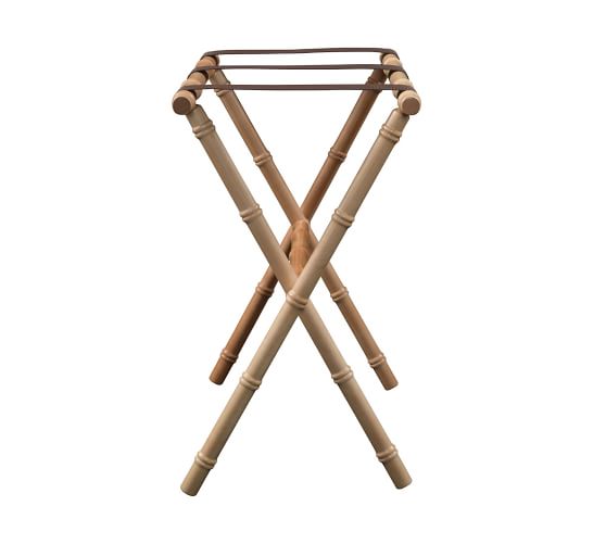 Bamboo Luggage Rack with Nylon Straps | Pottery Barn