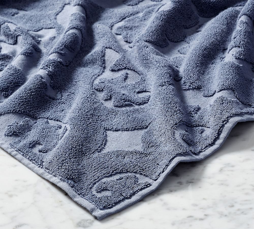 Loraya Sculpted Suzani Decorative Bath Towel | Pottery Barn