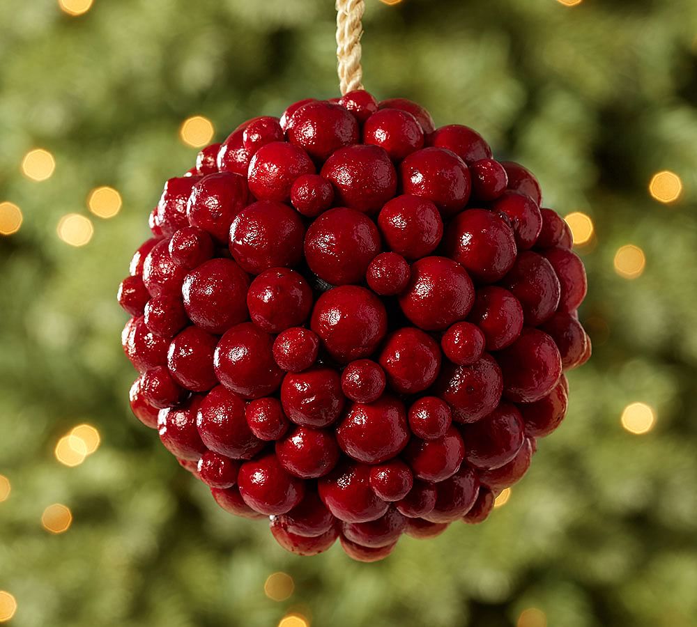 Red Berry Sphere Christmas Ornament | Pottery Barn