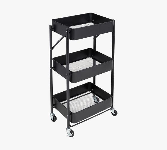 3-Tier Metal Rolling Shelf | Pottery Barn