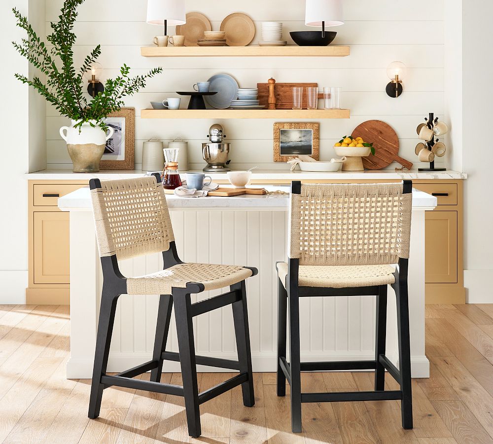 Fenton Woven Counter Stool | Pottery Barn