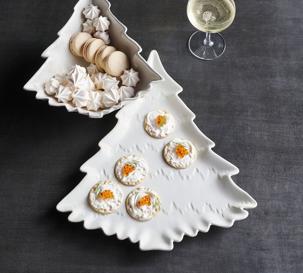 Holiday Tree Stoneware Serving Platter | Pottery Barn