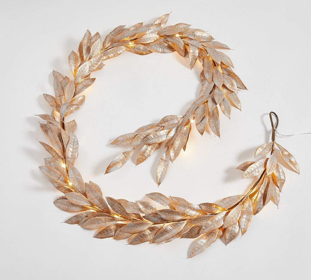 Leafy Glam String Lights Garland | Pottery Barn