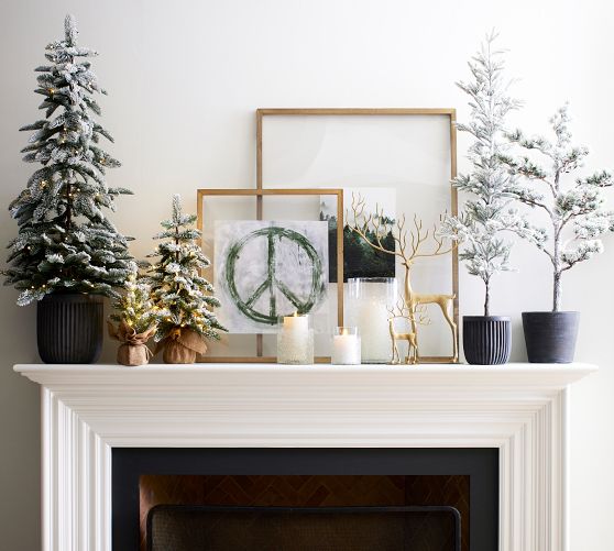 Potted Flocked Pine Tree | Pottery Barn