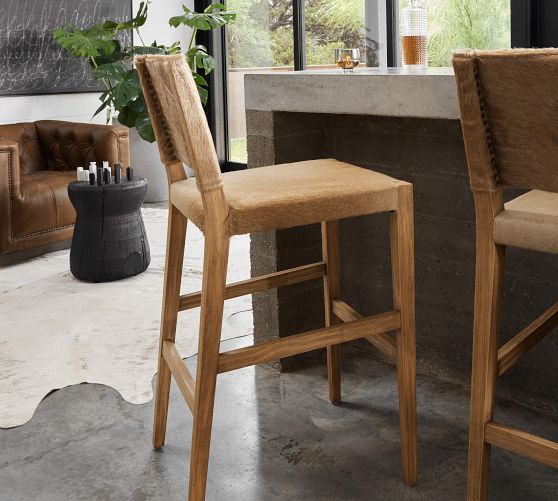 Perez Hair-On-Hide Bar & Counter Stool | Pottery Barn
