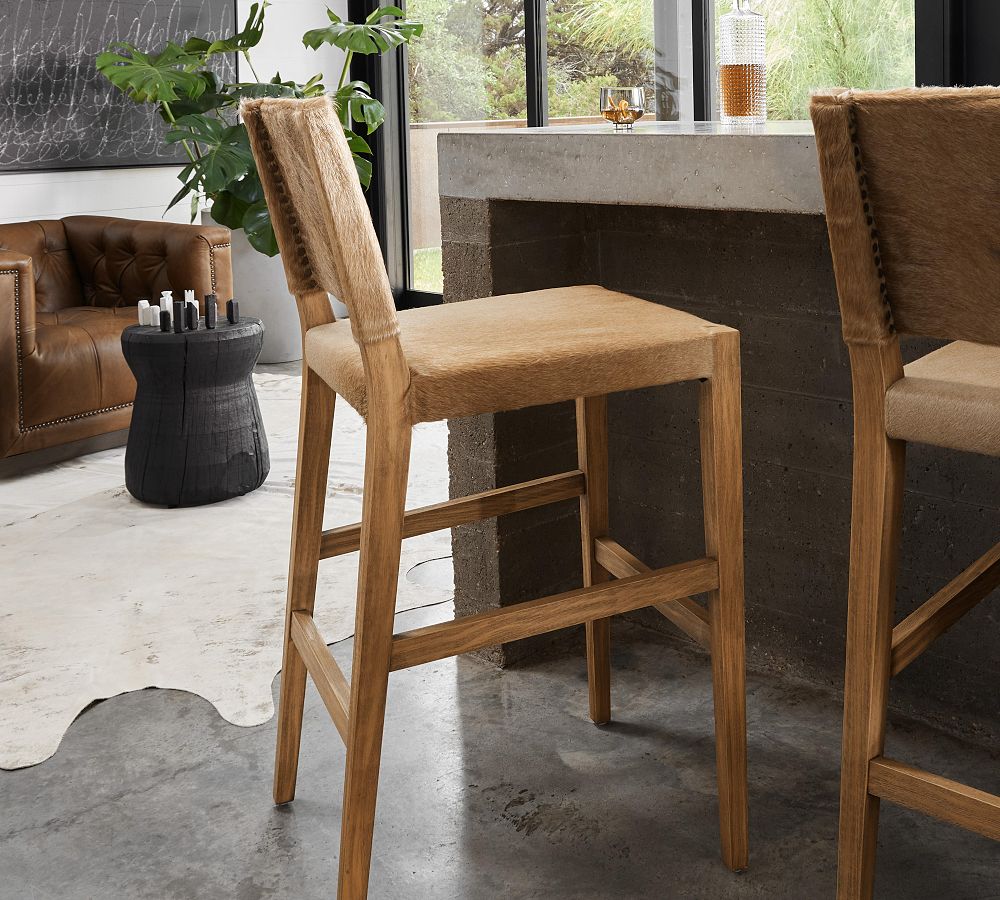 Perez Hair-On-Hide Bar & Counter Stool | Pottery Barn
