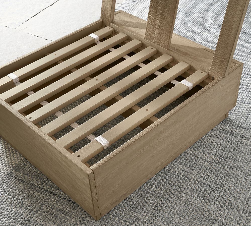 Indio FSC® Eucalyptus Modern Platform Armless Outdoor Lounge Chair ...