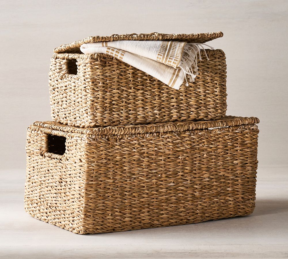 Safi Handwoven Lidded Basket | Pottery Barn