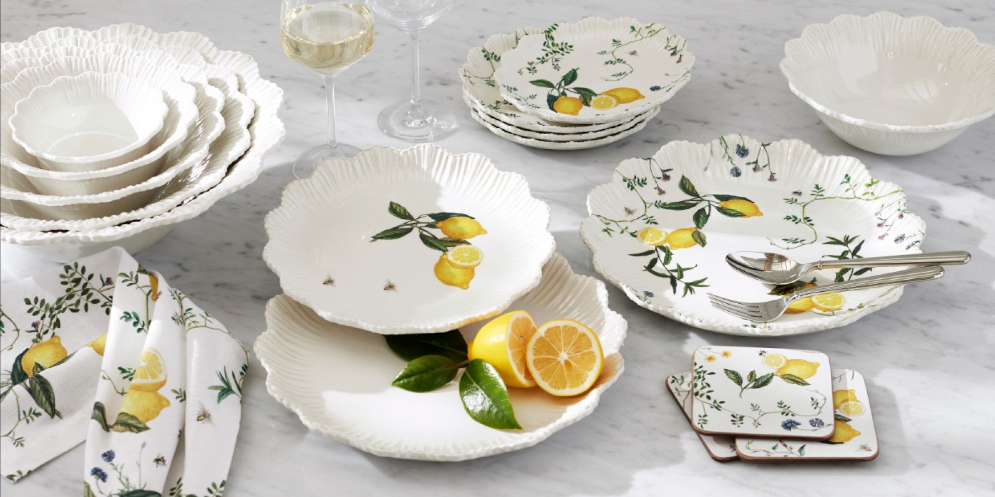 Monique Lhuillier Fluted Melamine 16-Piece Dinnerware Set | Pottery Barn
