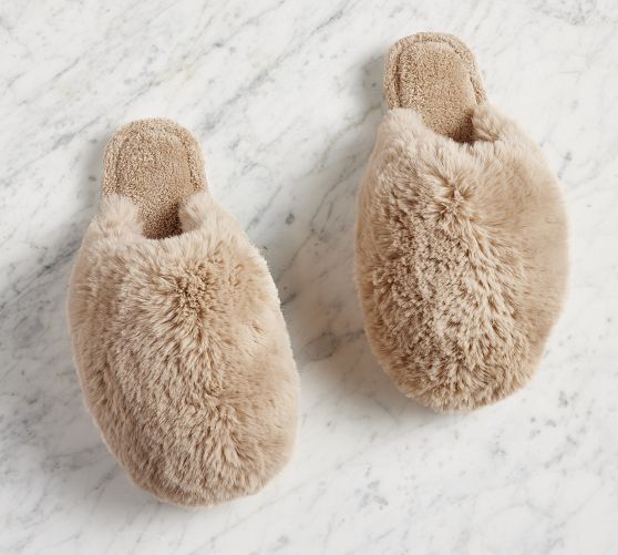 Alpine Faux Fur Slippers | Pottery Barn
