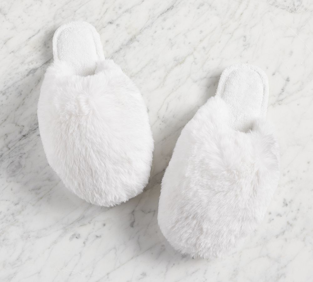 Alpine Faux Fur Slippers | Pottery Barn