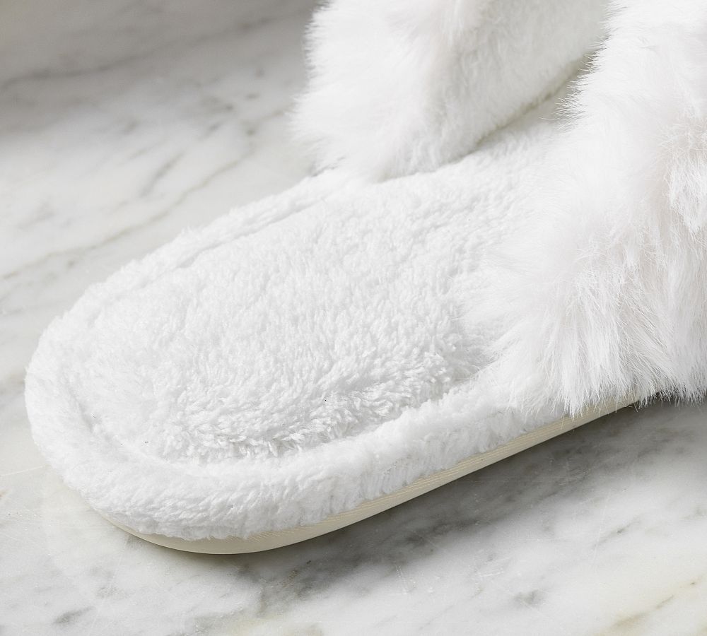 Alpine Faux Fur Slippers | Pottery Barn