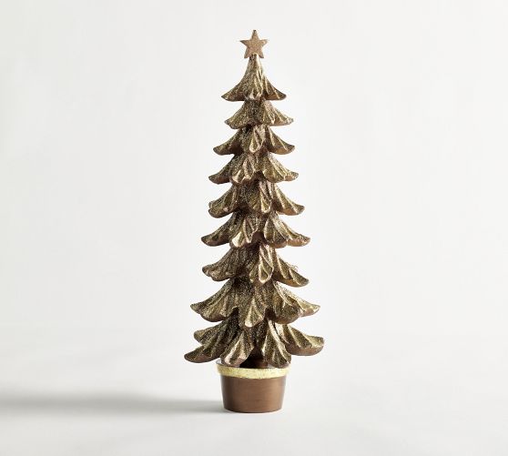 Handcrafted Glittery Decorative Trees | Pottery Barn