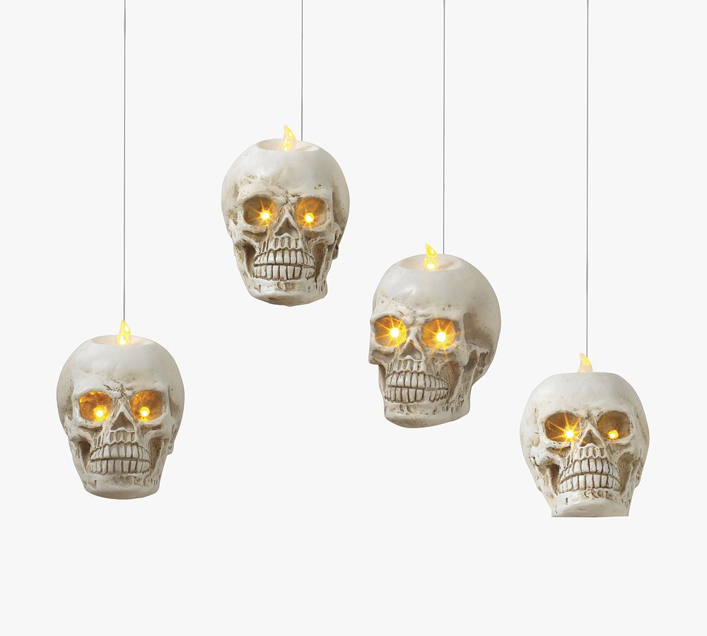 Hanging Skull LED String Lights - Set Of 4 | Pottery Barn