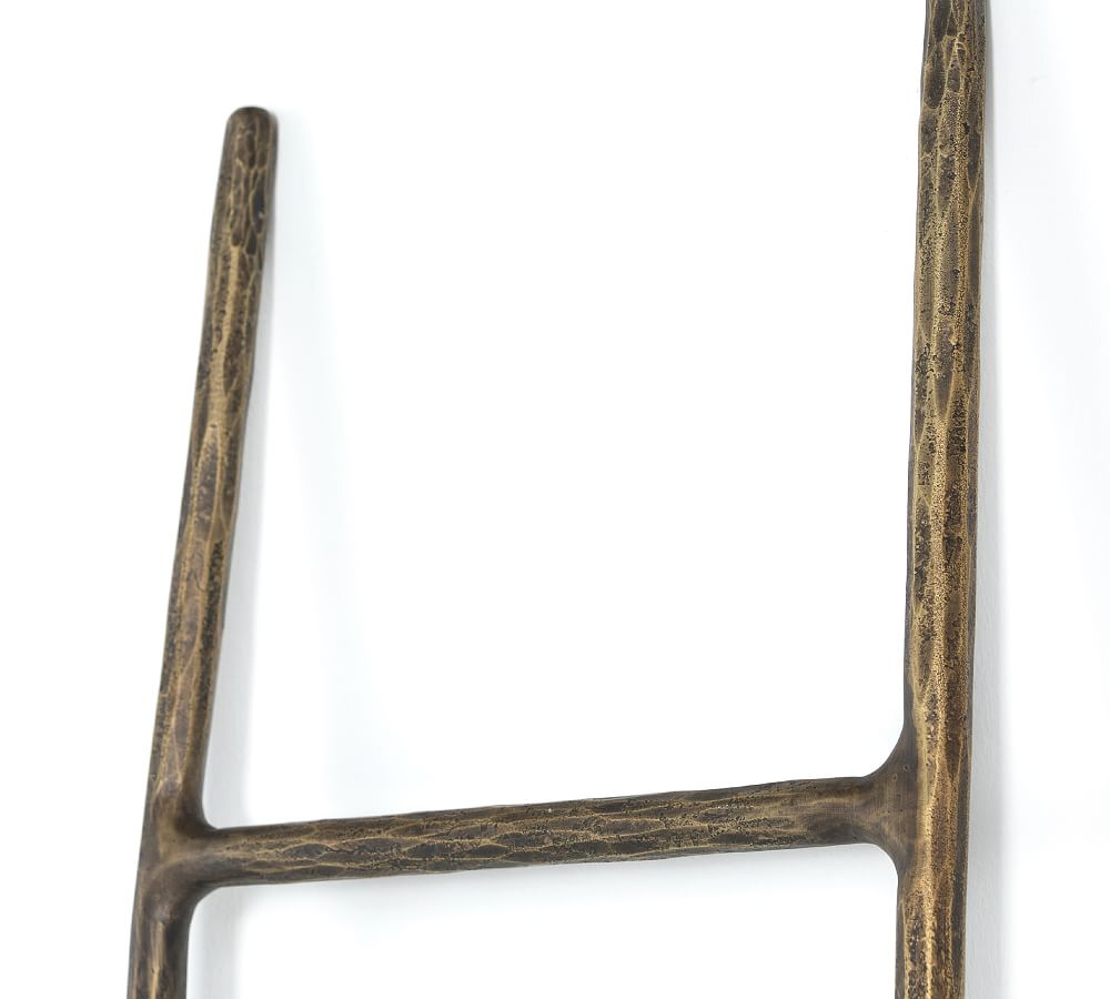 Antique Leaning Brass Ladder Rack | Pottery Barn