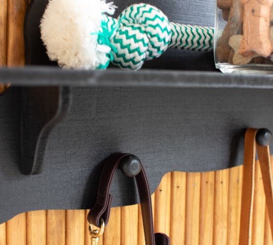 Black Labrador Wooden Coat Rack With Shelf | Pottery Barn