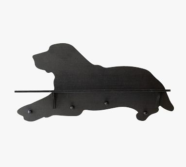 Black Labrador Wooden Coat Rack With Shelf | Pottery Barn