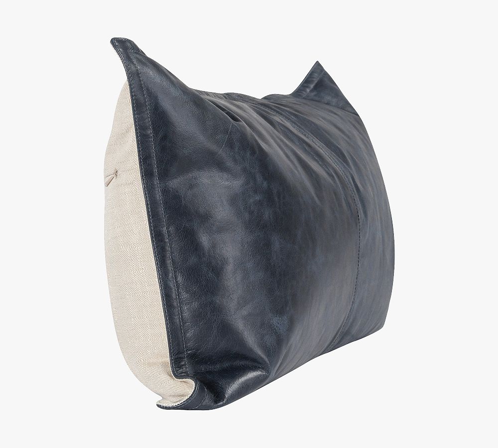 Gaona Leather Lumbar Throw Pillow | Pottery Barn