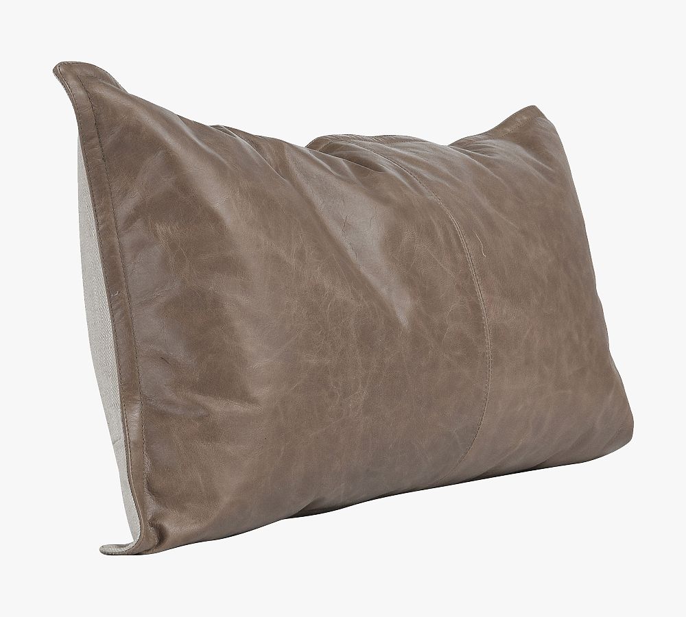 Gaona Leather Lumbar Throw Pillow | Pottery Barn