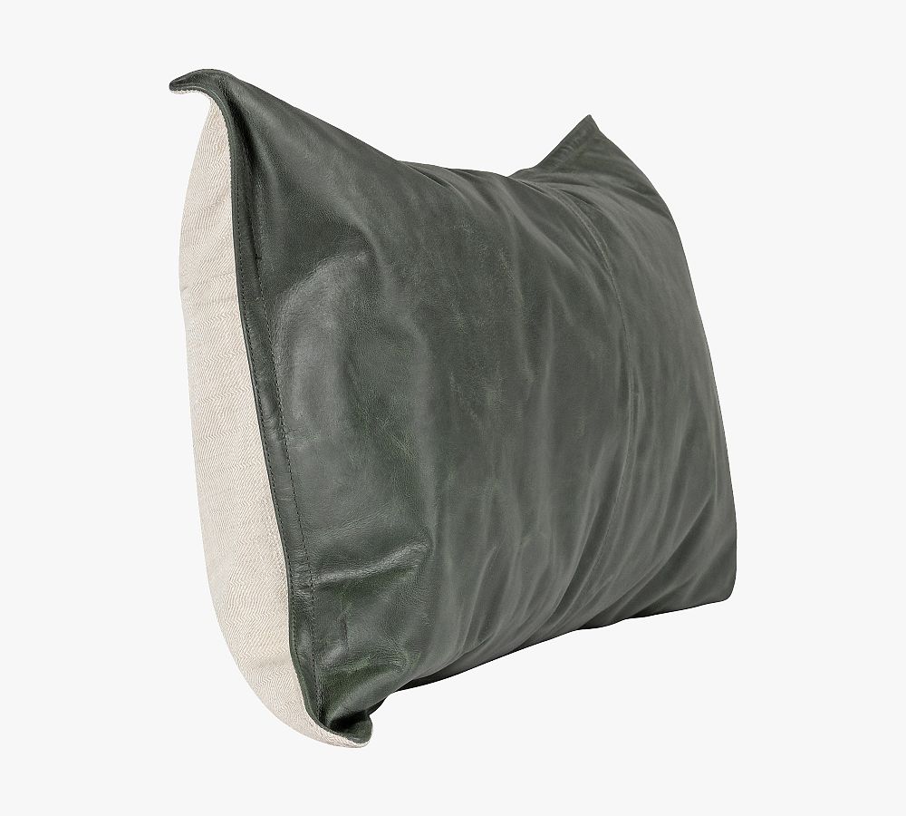 Gaona Leather Lumbar Throw Pillow | Pottery Barn