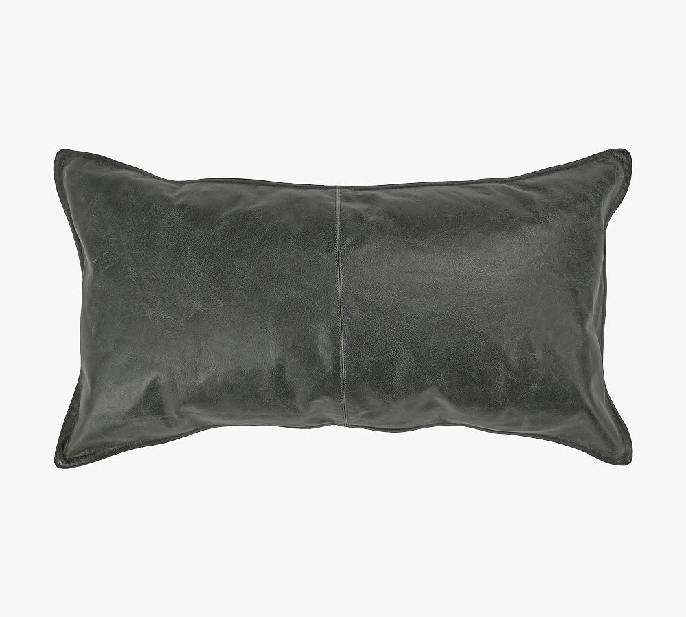 Gaona Leather Lumbar Throw Pillow | Pottery Barn