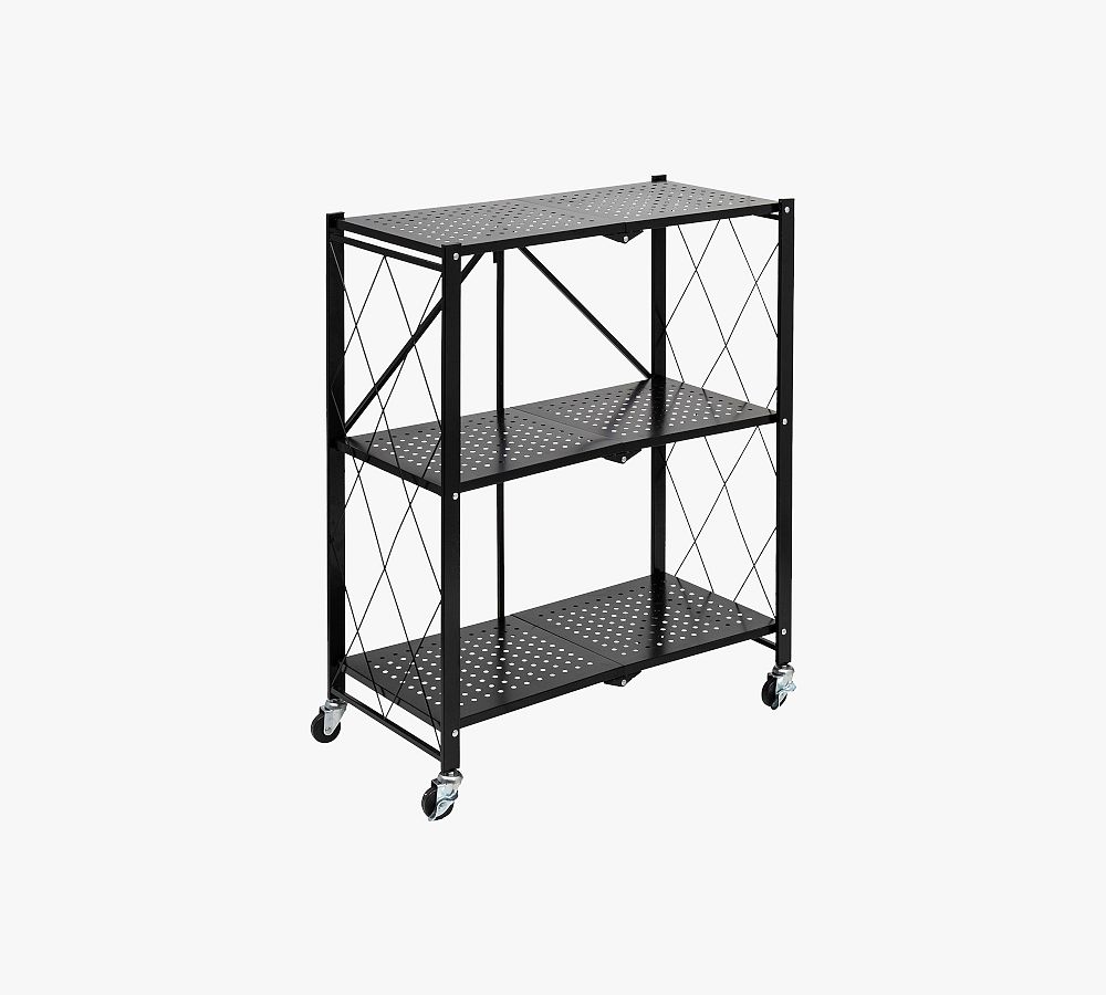 Multi-Tier Collapsible Metal Rolling Shelf | Pottery Barn