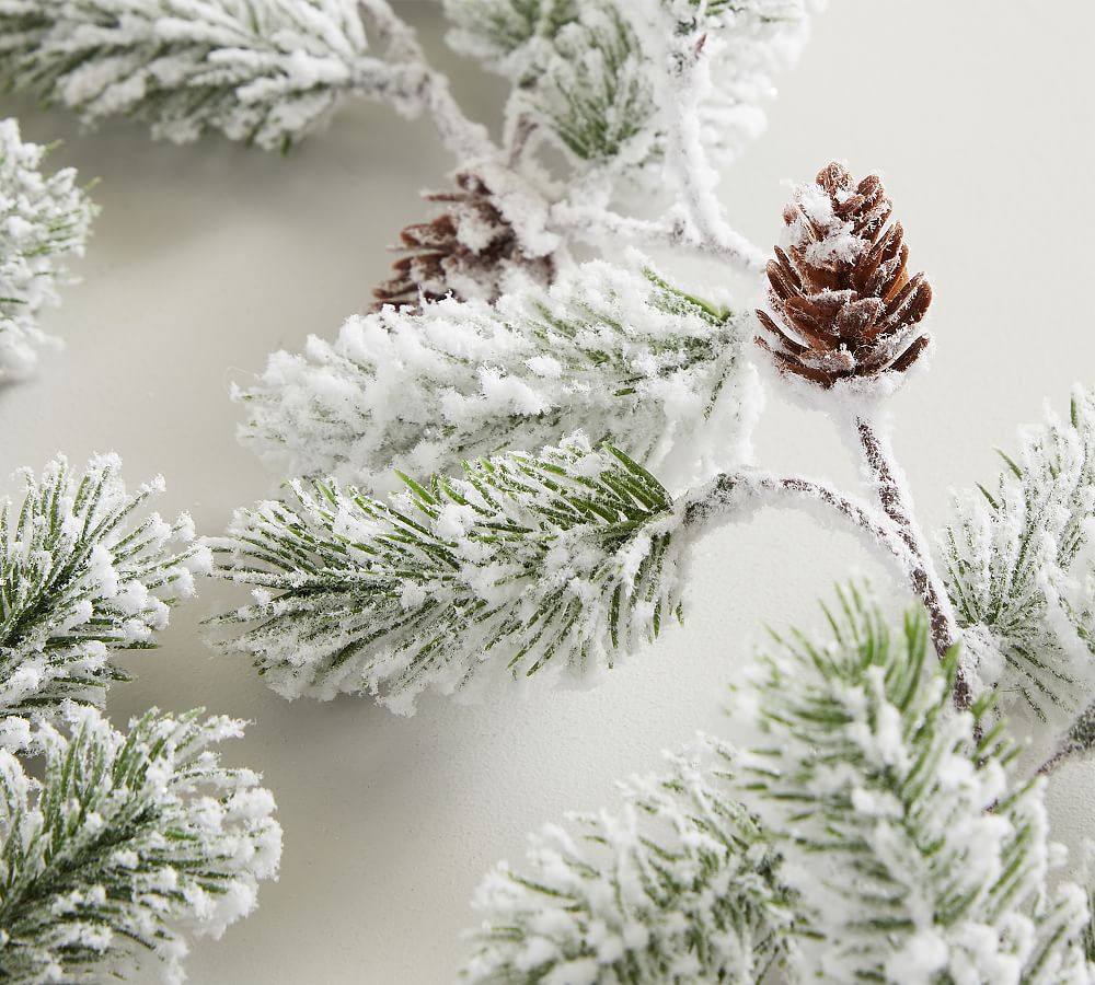 Frosted Pine Pick, White | Pottery Barn