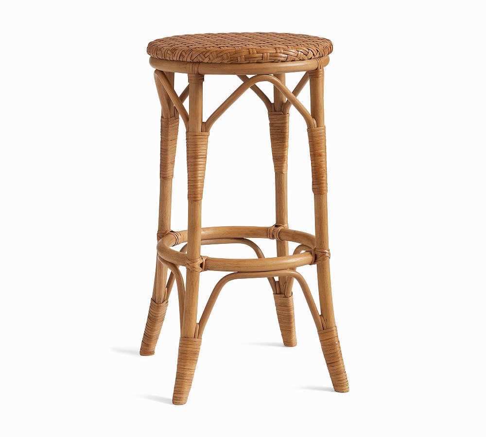 Parisian Woven Backless Stool | Pottery Barn