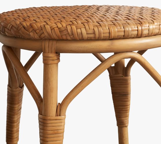 Parisian Woven Backless Stool | Pottery Barn