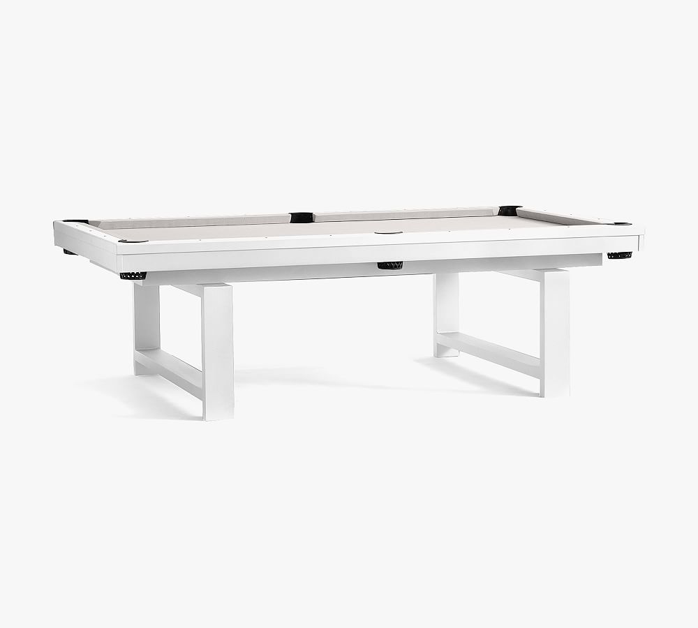 Indio Metal Convertible Pool & Dining Table Set, White | Pottery Barn