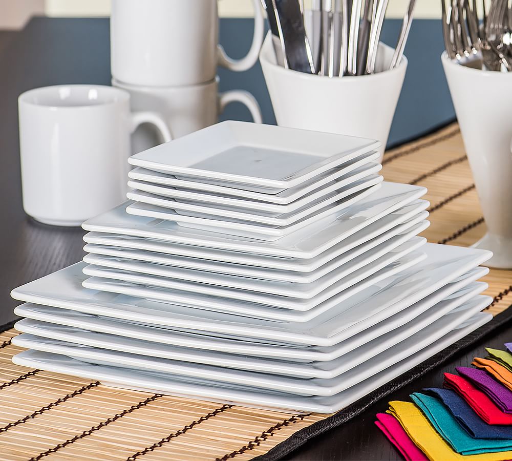 BIA Square Porcelain Salad Plates - Set of 4 | Pottery Barn