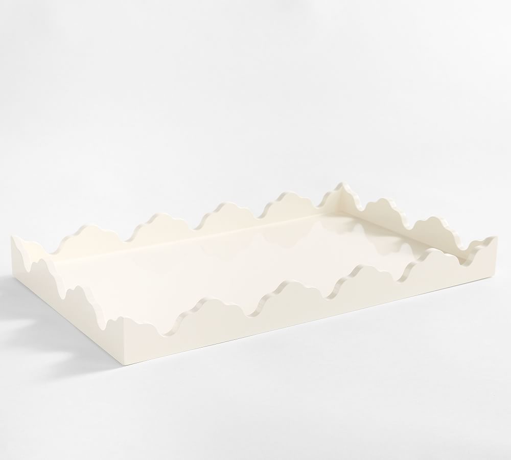 Julia Berolzheimer Scalloped Handcrafted Lacquered Trays | Pottery Barn Julia Berolzheimer Scalloped Handcrafted Lacquered Trays | Pottery Barn