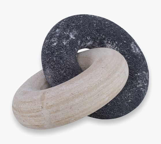 Balanced Natural/Charcoal Stone Linked Chain | Pottery Barn