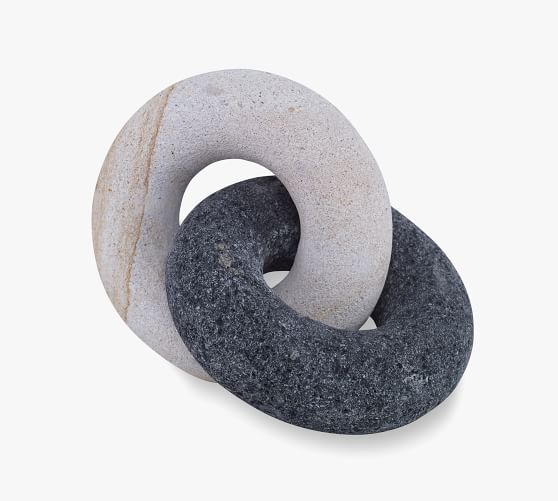 Balanced Natural/Charcoal Stone Linked Chain | Pottery Barn
