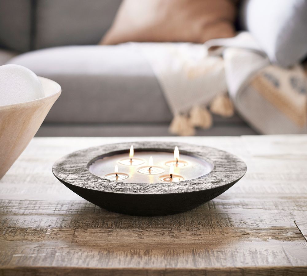 Wooden Bowl Scented Candle - Fig & Sandalwood | Pottery Barn