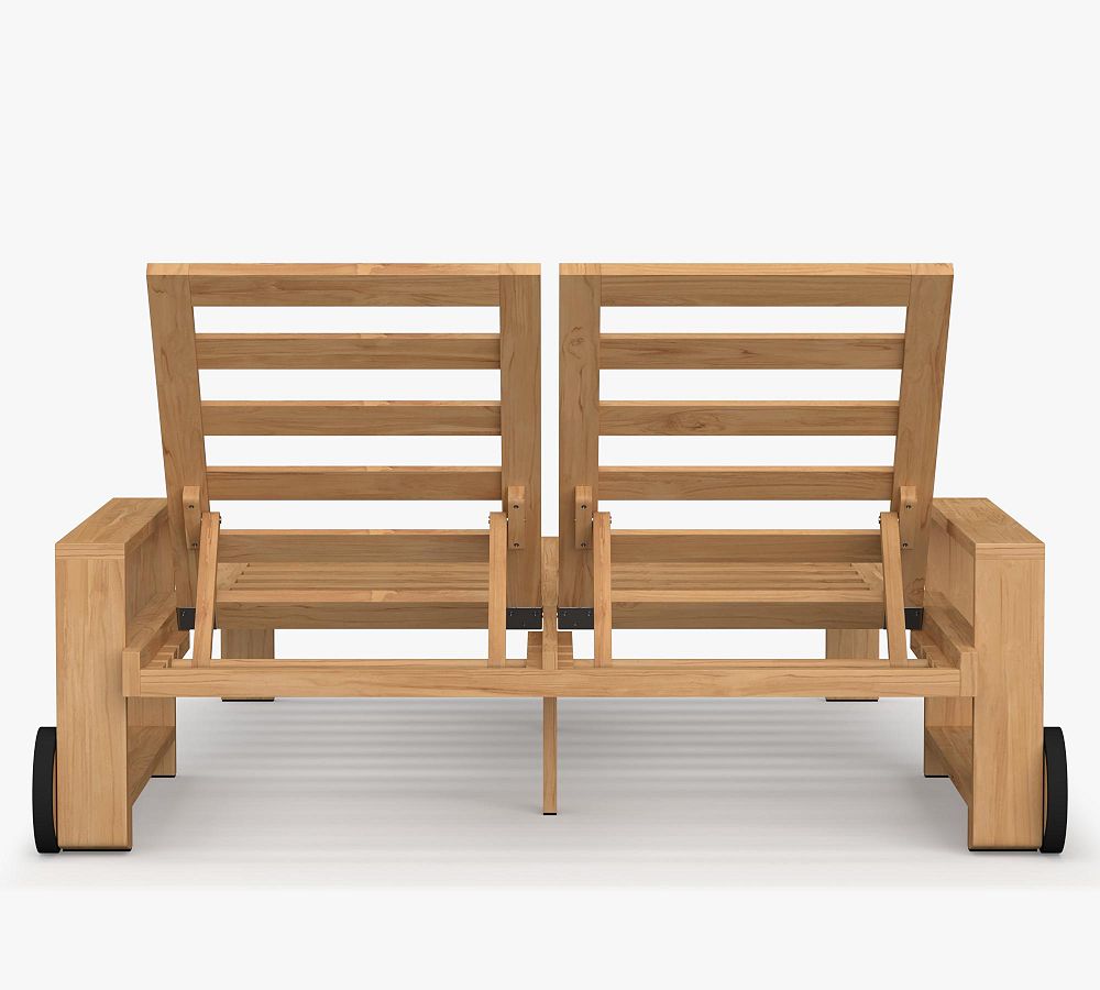 Malibu FSC® Teak Double Outdoor Chaise | Pottery Barn