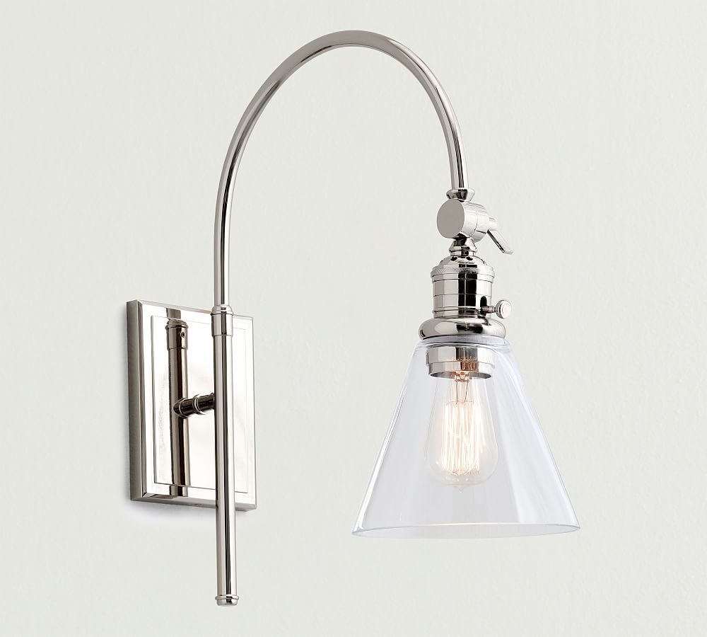 Flared Glass Arc Sconce | Pottery Barn