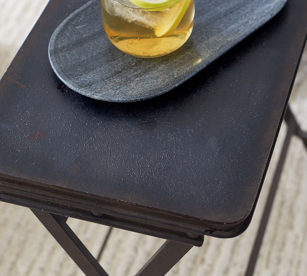 Carter Rectangular Metal Folding Tray Table | Pottery Barn