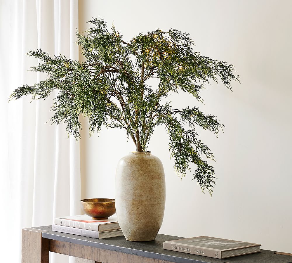 Pre-Lit Faux Juniper Branch | Pottery Barn