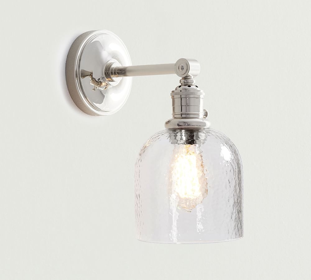 Textured Glass Straight Arm Sconce | Pottery Barn