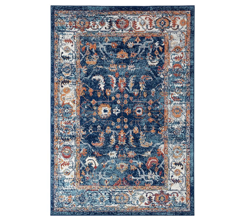 Blue Multi Tiana Synthetic Rug | Patterned Rugs | Pottery Barn