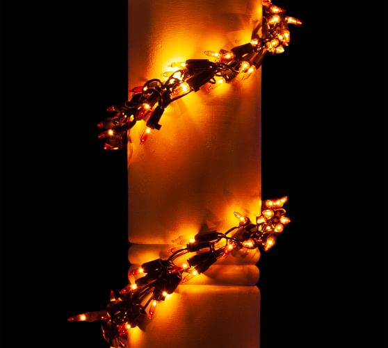 Amber Incandescent String Light Garland W/ Black Wire, 9' | Pottery Barn