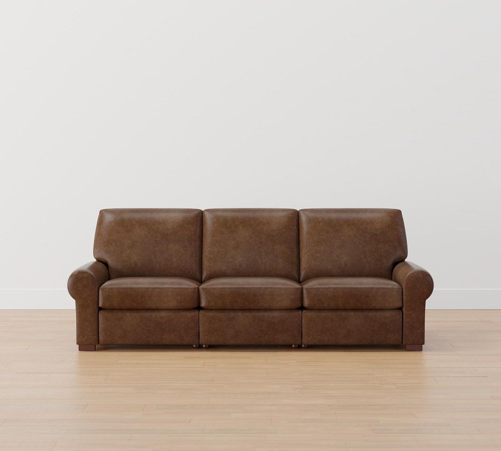 Turner Roll Arm Leather Power Reclining Sofa | Pottery Barn