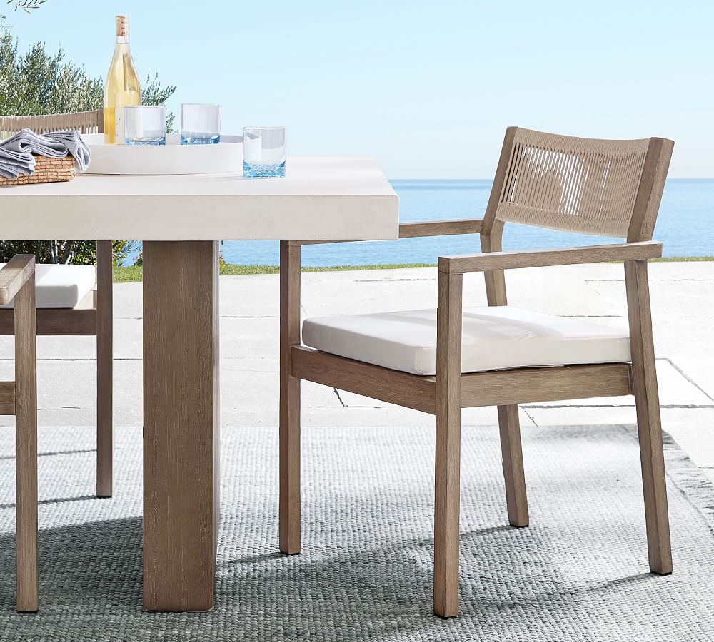 Indio Coastal FSC® Mahogany Rope Stackable Outdoor Dining Chair ...