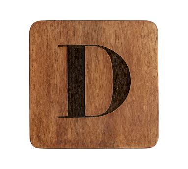 Alphabet Wood Coasters, Set of 4 | Pottery Barn