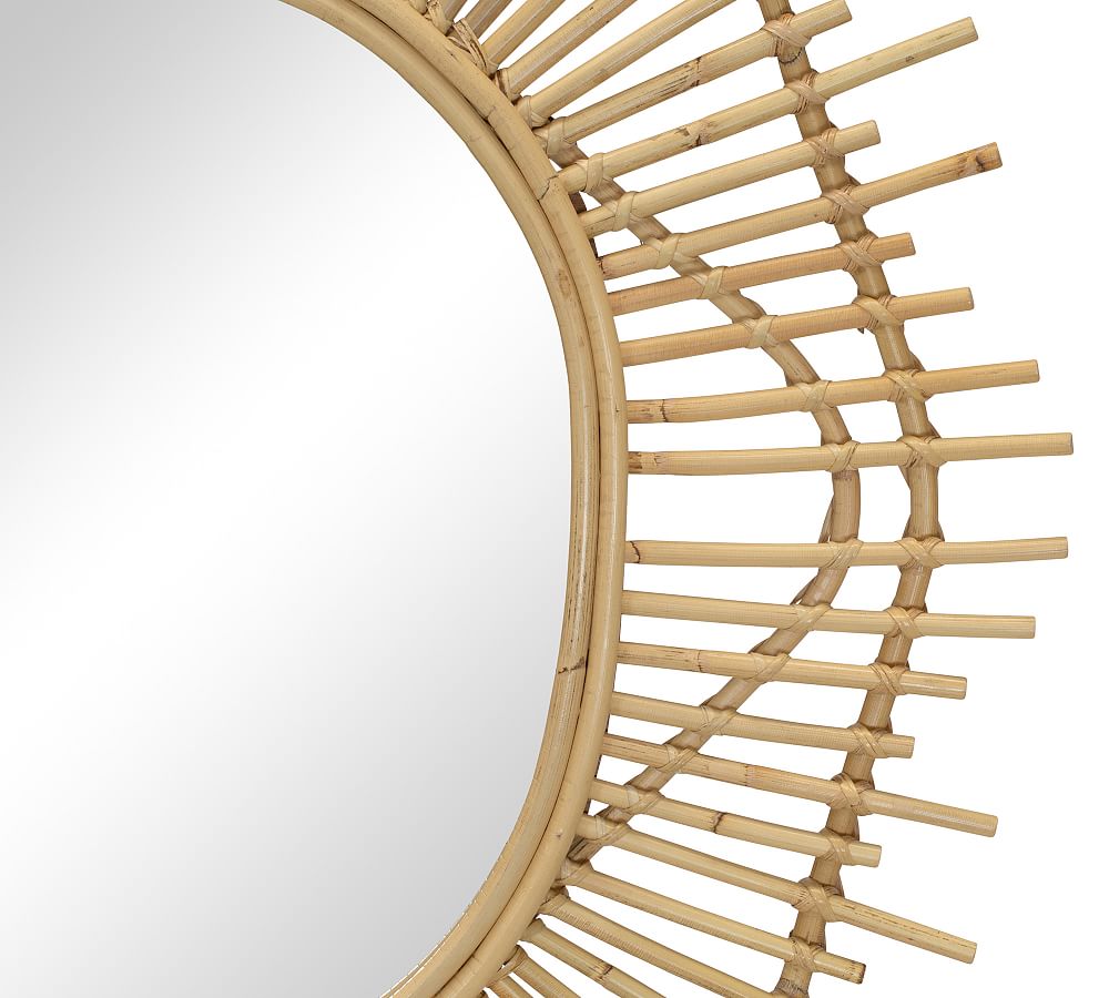 Isabella Rattan Oval Mirror, 46" x 37" | Pottery Barn