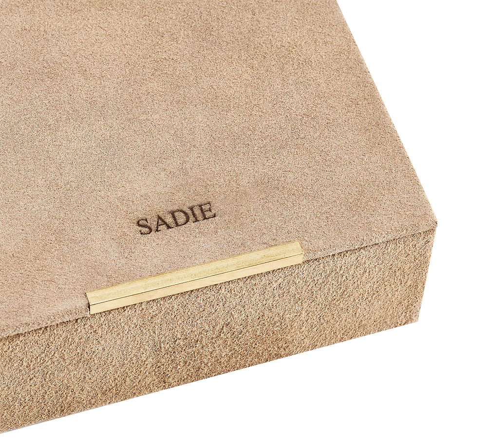 Avalon Medium Suede Jewelry Box | Pottery Barn