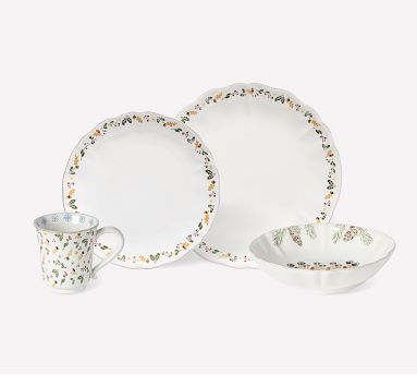 Nutcracker Handcrafted Stoneware Rim 16 -Piece Dinnerware Set | Pottery ...