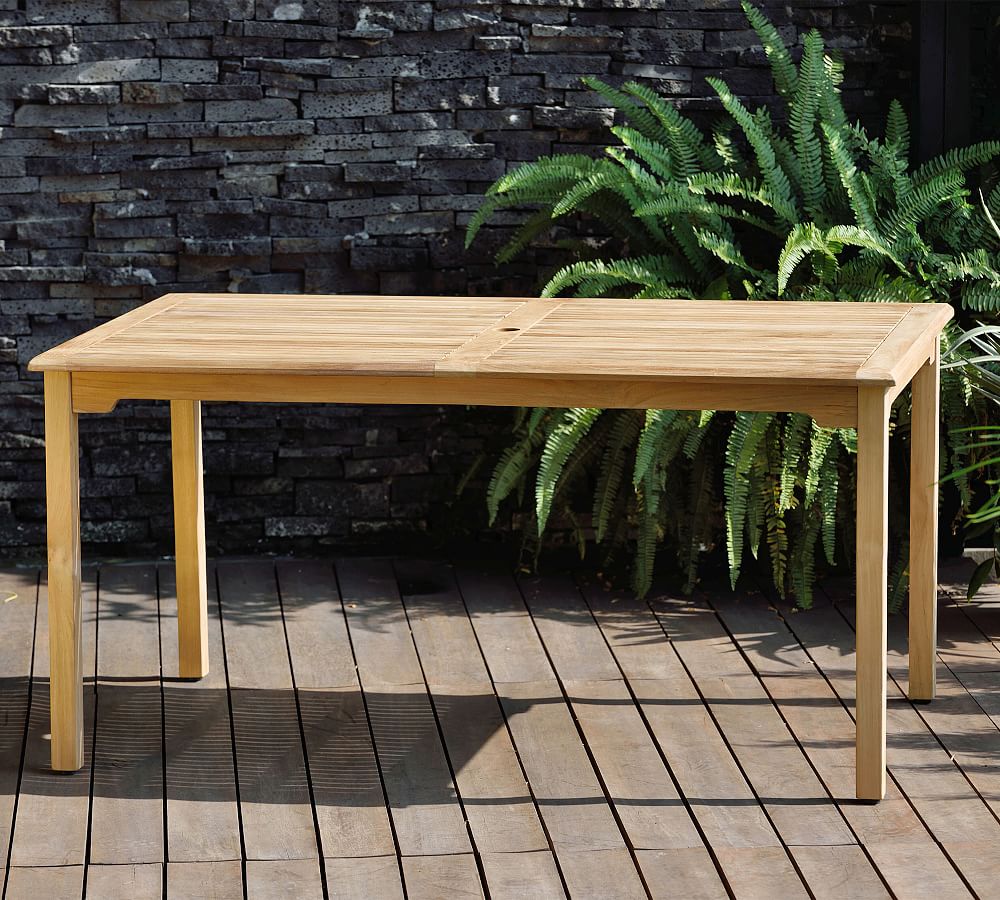 Reyes Rectangular Teak Outdoor Dining Table | Pottery Barn